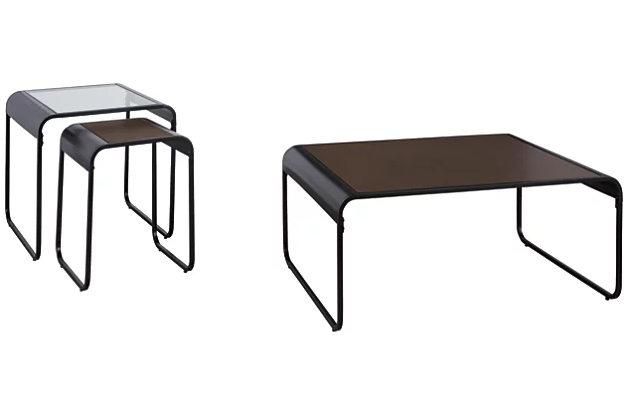 Ashley Larzeny Brown/Black Coffee & End Table Set