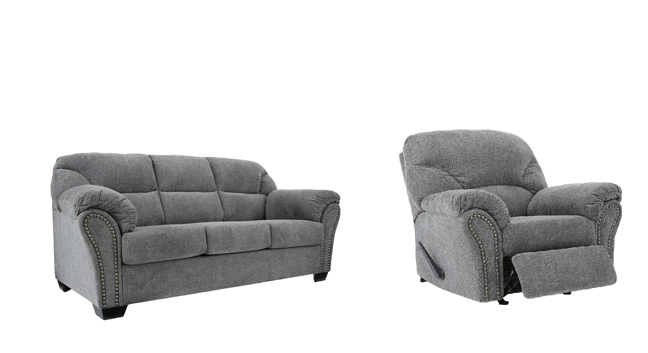 Ashley Allmaxx Pewter Sofa & Rocker Recliner
